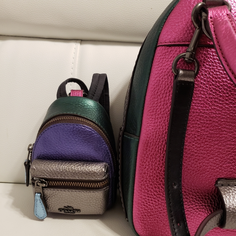 Coach Color Blocked Backpack Wmatching Mini - Gem